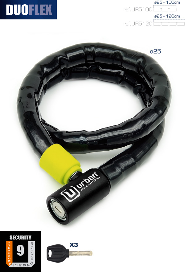 URBAN DUOFLEX – FLEX CABLE LOCK - URBAN SECURITY